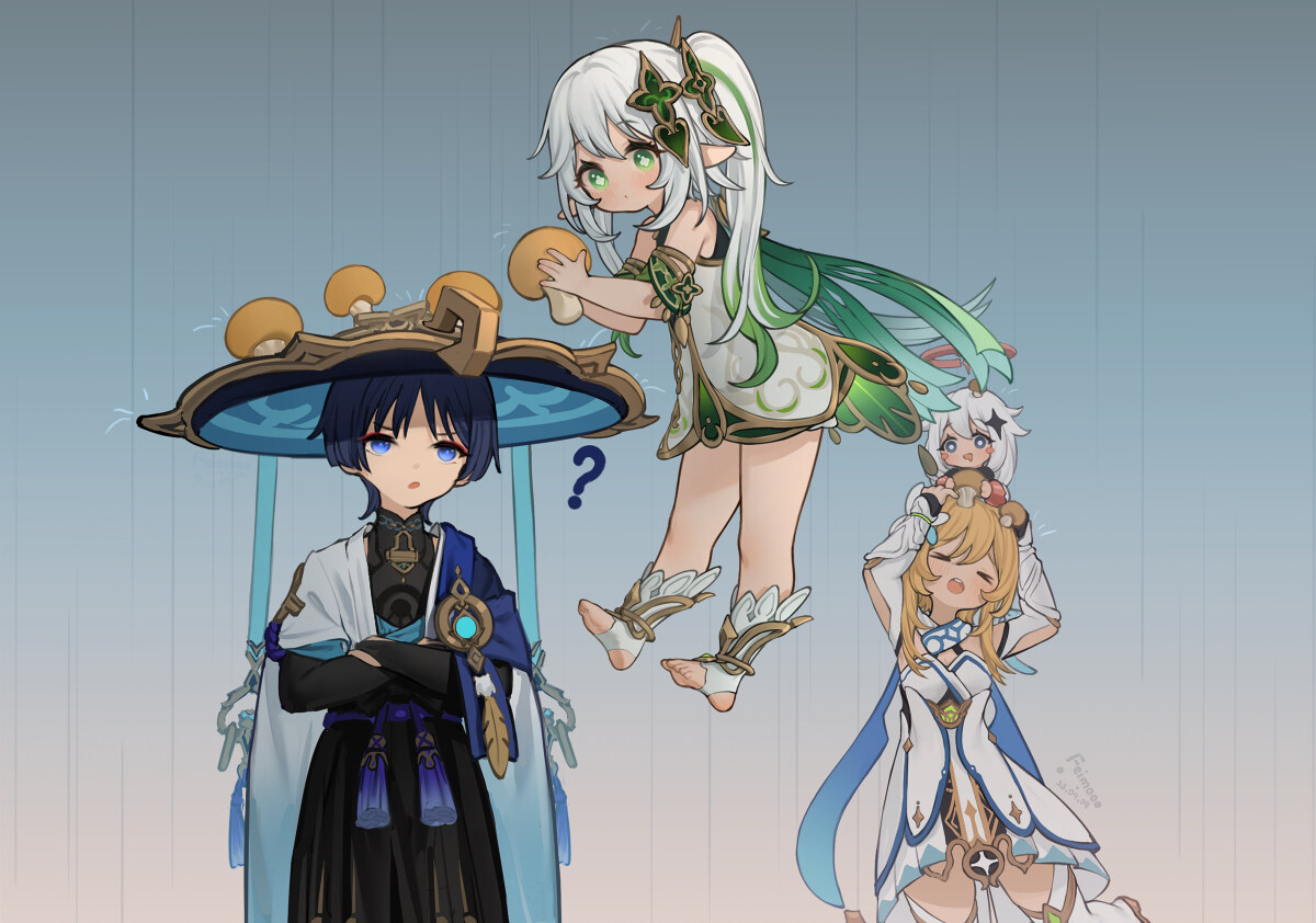 出门在外小心下雨哦 原神 Genshin Impact 插画世界